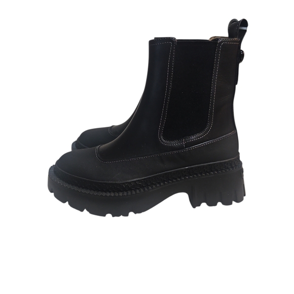 Coach | Shoes | Coach Jayla Woman Black Platform Boots Chunky Sole Size ...